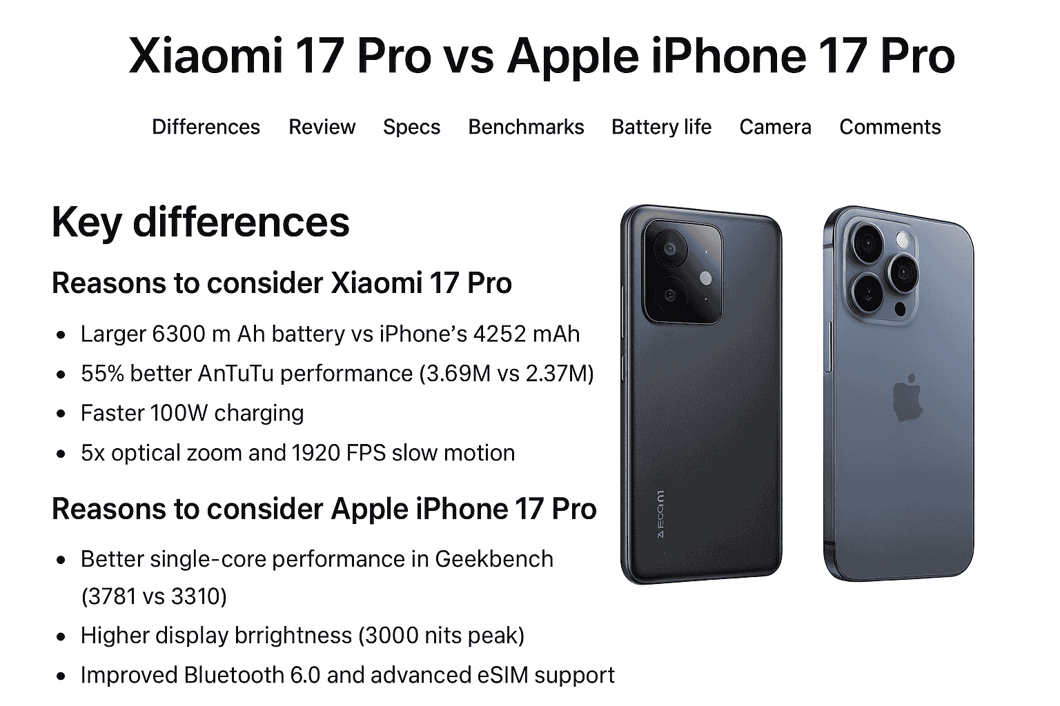 Xiaomi 17 Pro vs iPhone 17 Pro: Which Flagship Wins in 2025?